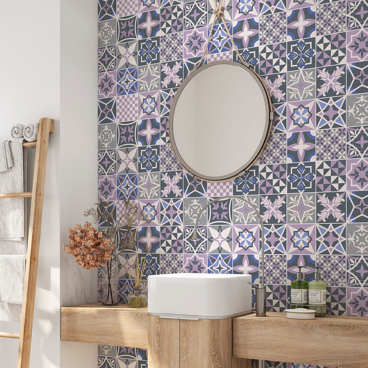 Colourful Spanish Tiles Vinyl Wrap Sticker - DecorWrap