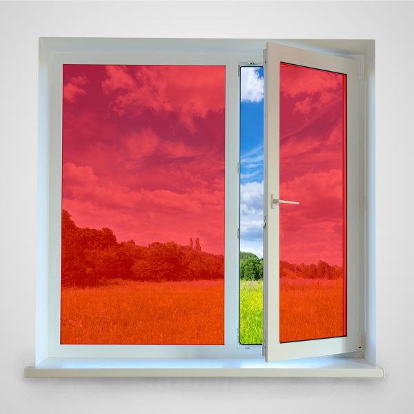 Red Transparent Stained Glass Window Film